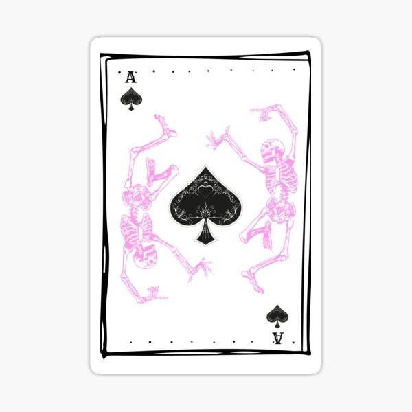 "Pastel pink gothic ace of spades card " Sticker for Sale by ...