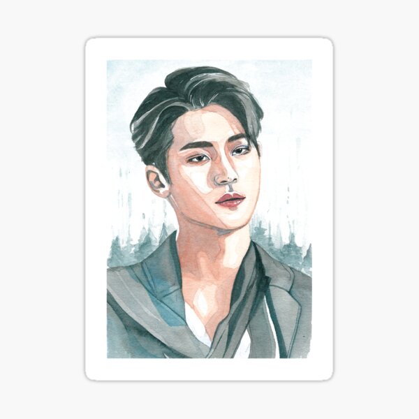 "Kim Mingyu SEVENTEEN Watercolour Painting" Sticker for Sale by ...