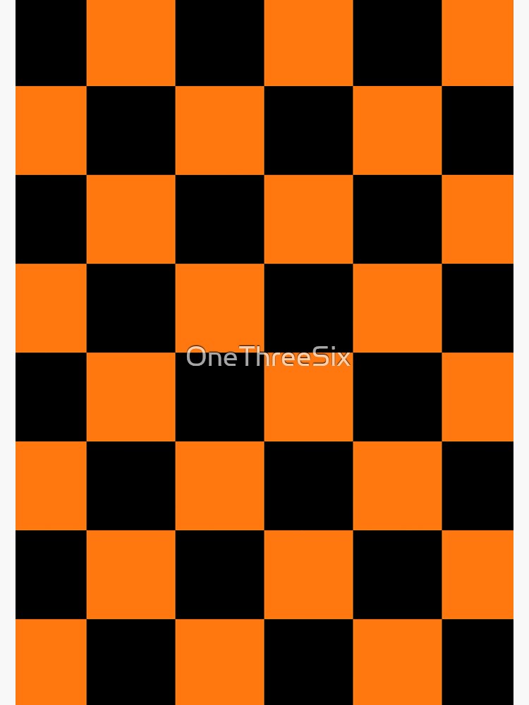 Pegatina «Cuadrícula de verificación de fiesta de Halloween naranja y ...