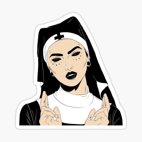 "Sassy nun | unholy nun | monastery nun" Sticker for Sale by fareeza ...