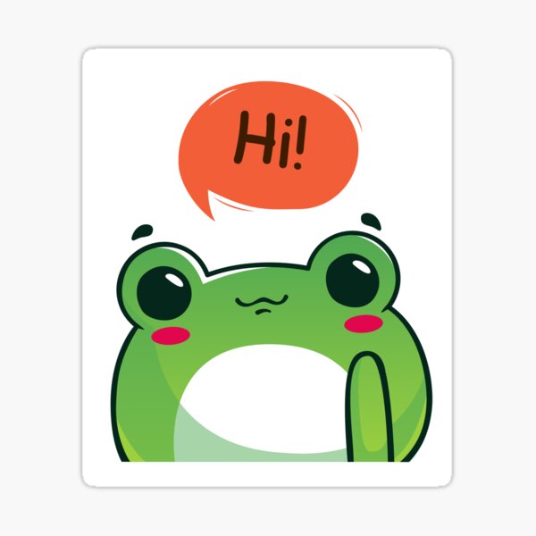 "cute frog saying hi to you - " Sticker for Sale by artist-fs | Redbubble