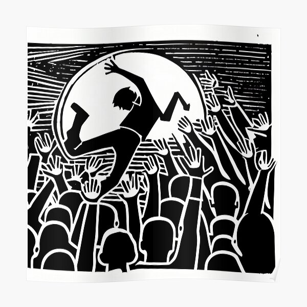 "Stage Diving, digital linocut" Poster for Sale by skillunused | Redbubble