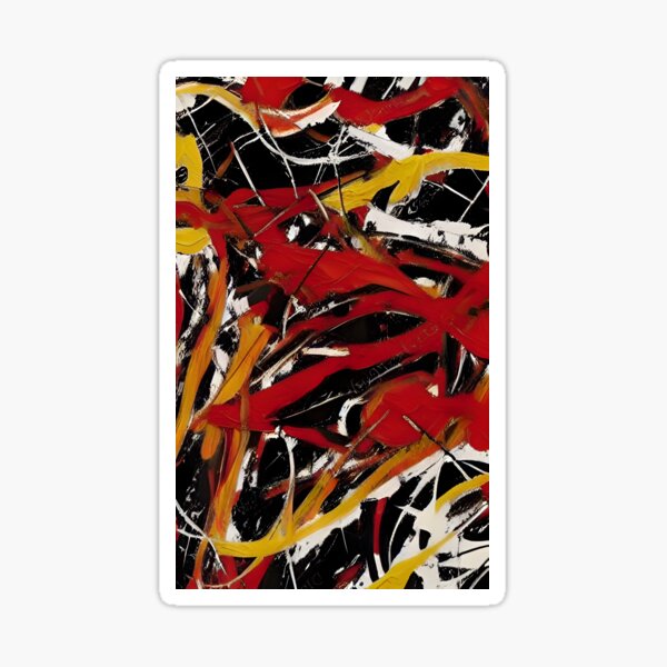 "Red and black paint brush strokes" Sticker for Sale by patterncrow ...