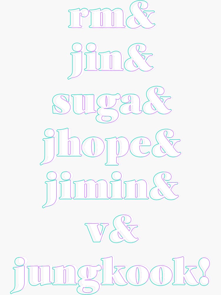 "BTS OT7 namer" Sticker for Sale by uhgoodcrafts | Redbubble