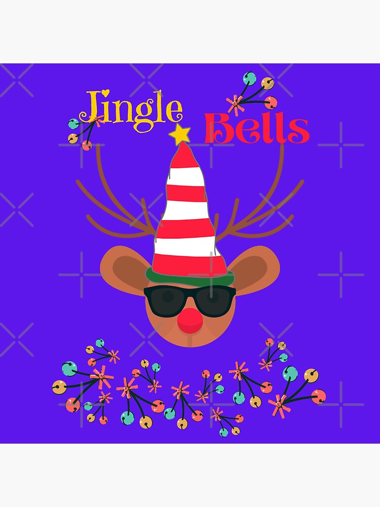 "Jingle bells. Cool Christmas Rudolph" Sticker for Sale by CarliPeraza ...