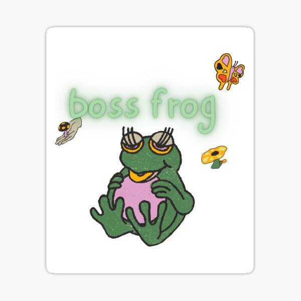 "screaming frog cute frog with bubbles - " Sticker for Sale by artist ...
