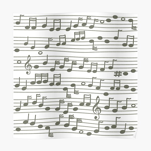 Póster «Bonitas partituras y notas musicales para reproductores de ...