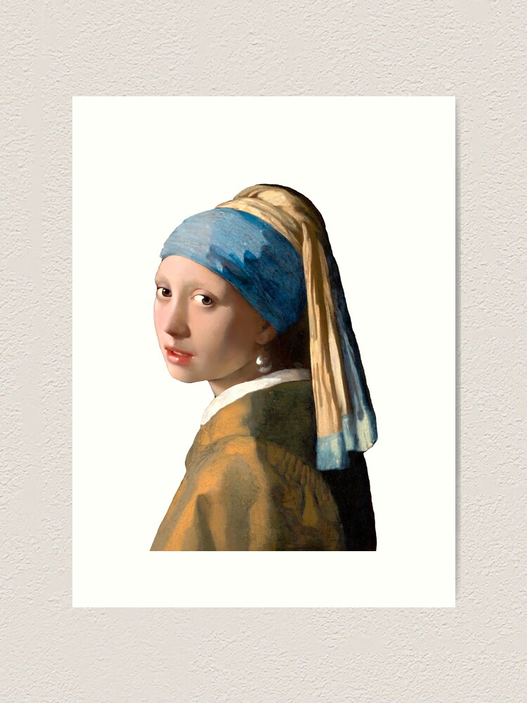 "Print Girl with a Pearl Earring oil painting by Johannes Vermeer 1665 ...
