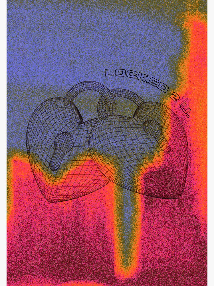 "Psychedelic Static Y2k Heart Lock Print " Sticker for Sale by Route22 ...