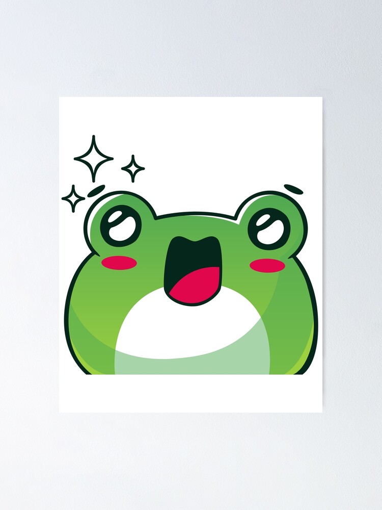 "cute frog screaming frog - " Poster for Sale by artist-fs | Redbubble