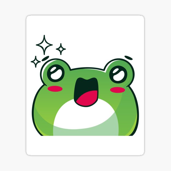 "cute frog screaming frog - " Sticker for Sale by artist-fs | Redbubble
