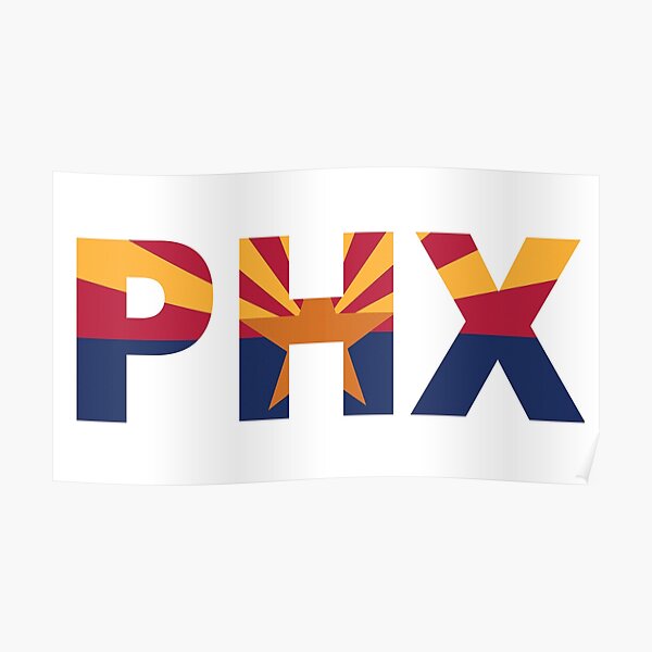 "PHX - Phoenix, Arizona | Airport Code & Flag" Poster for Sale by ...