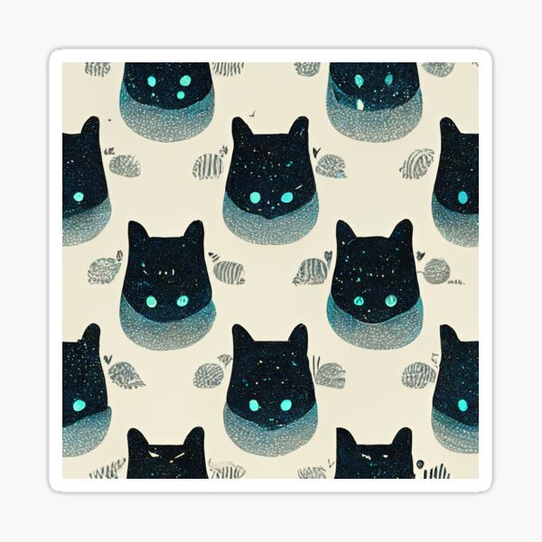 "Cute alien cat pattern" Sticker for Sale by Chillapy | Redbubble