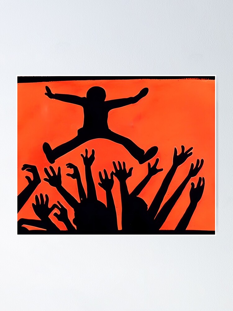"Stage Diving, digital linocut" Poster for Sale by skillunused | Redbubble