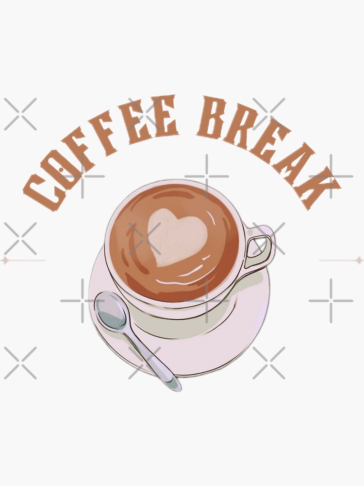 "Coffee break " Sticker for Sale by Artraneem | Redbubble
