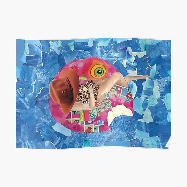 "Woman float in a pool collage" Poster for Sale by Yulia-mozes | Redbubble