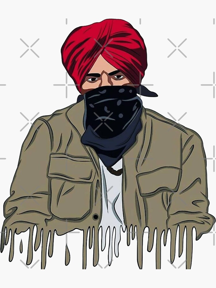"Sidhu Moose Wala" Sticker for Sale by Fayad-Art | Redbubble
