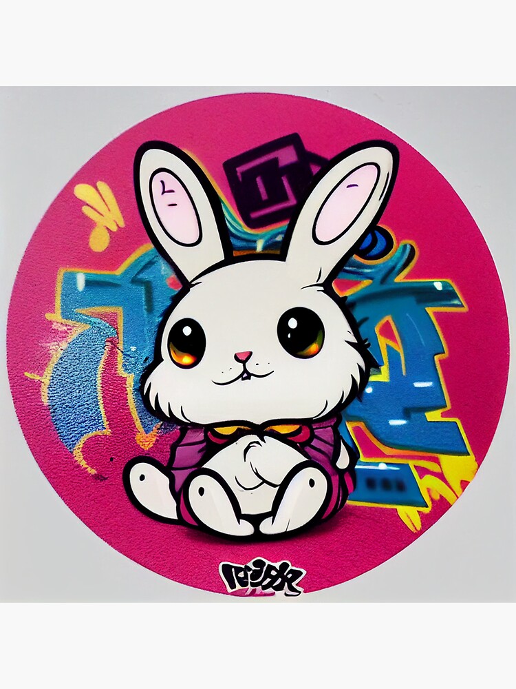"Chibi Bunny Rabbit Cute Anime Sticker" Sticker for Sale by ...
