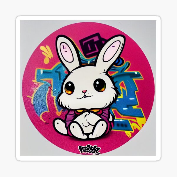 "Chibi Bunny Rabbit Cute Anime Sticker" Sticker for Sale by ...