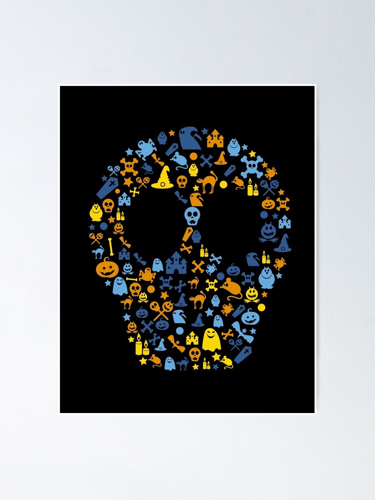 "Halloween Aro Ace Skeleton Skull Collage. Aroace Pride" Poster for ...