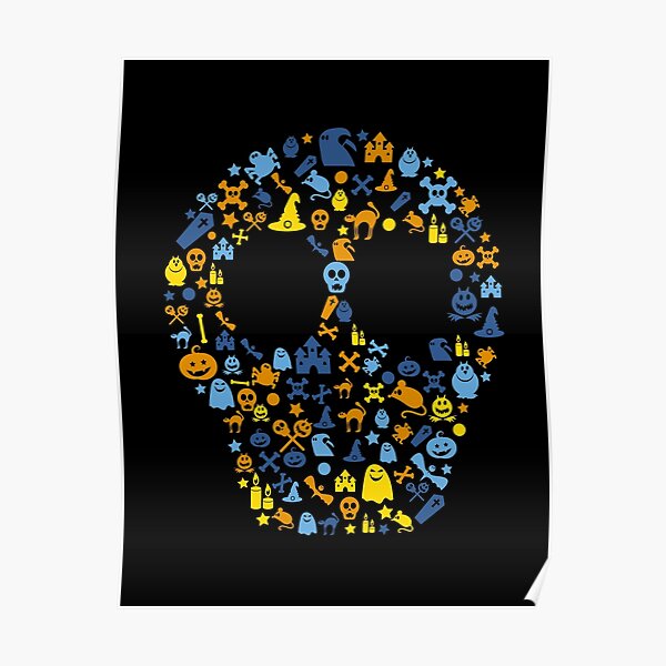 "Halloween Aro Ace Skeleton Skull Collage. Aroace Pride" Poster for ...