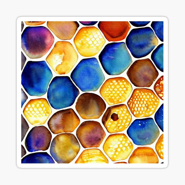 "Watercolor Honeycomb" Sticker for Sale by MikaHutton | Redbubble