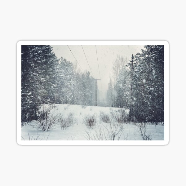 "Evening snowfall " Sticker for Sale by Andulka | Redbubble