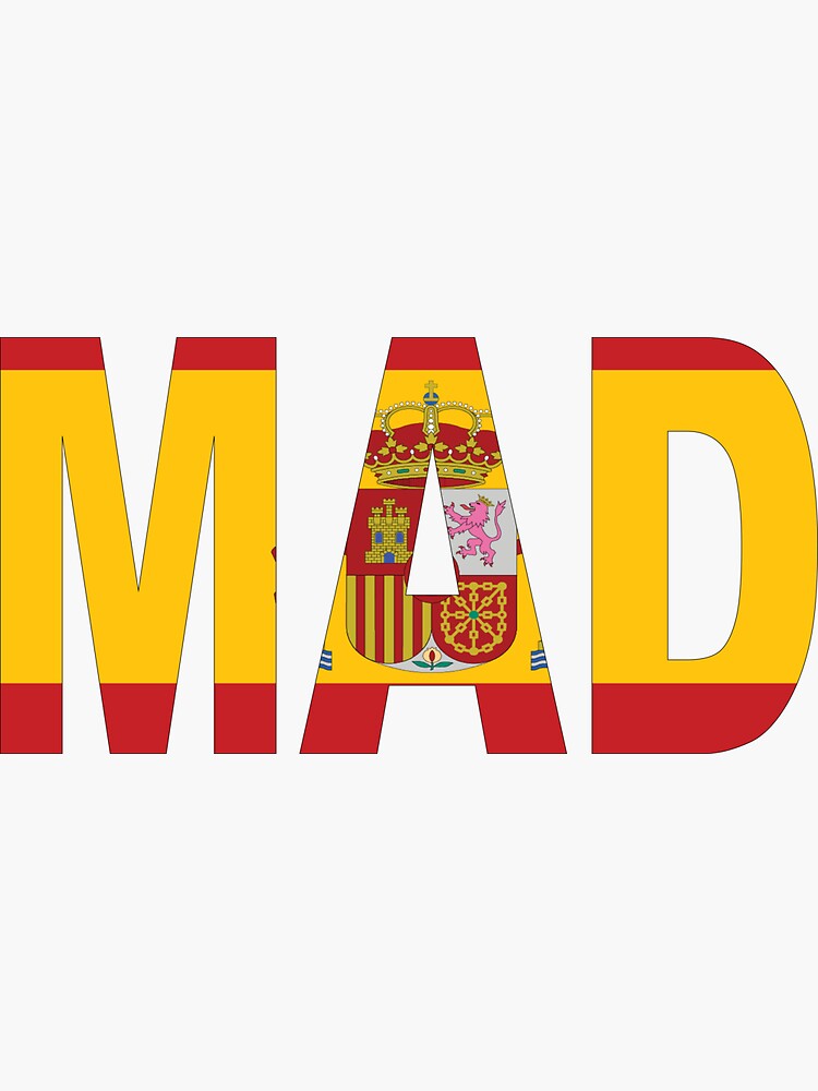 "MAD - Madrid, Spain | Airport Code & Flag" Sticker for Sale by ...