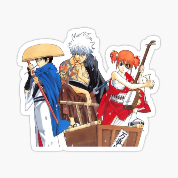 "Gintoki x Shinpachi x Kagura" Sticker for Sale by BerserkerArmy ...