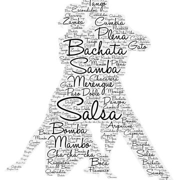"Latin Dance Word Art Print" Sticker for Sale by Swigalicious | Redbubble