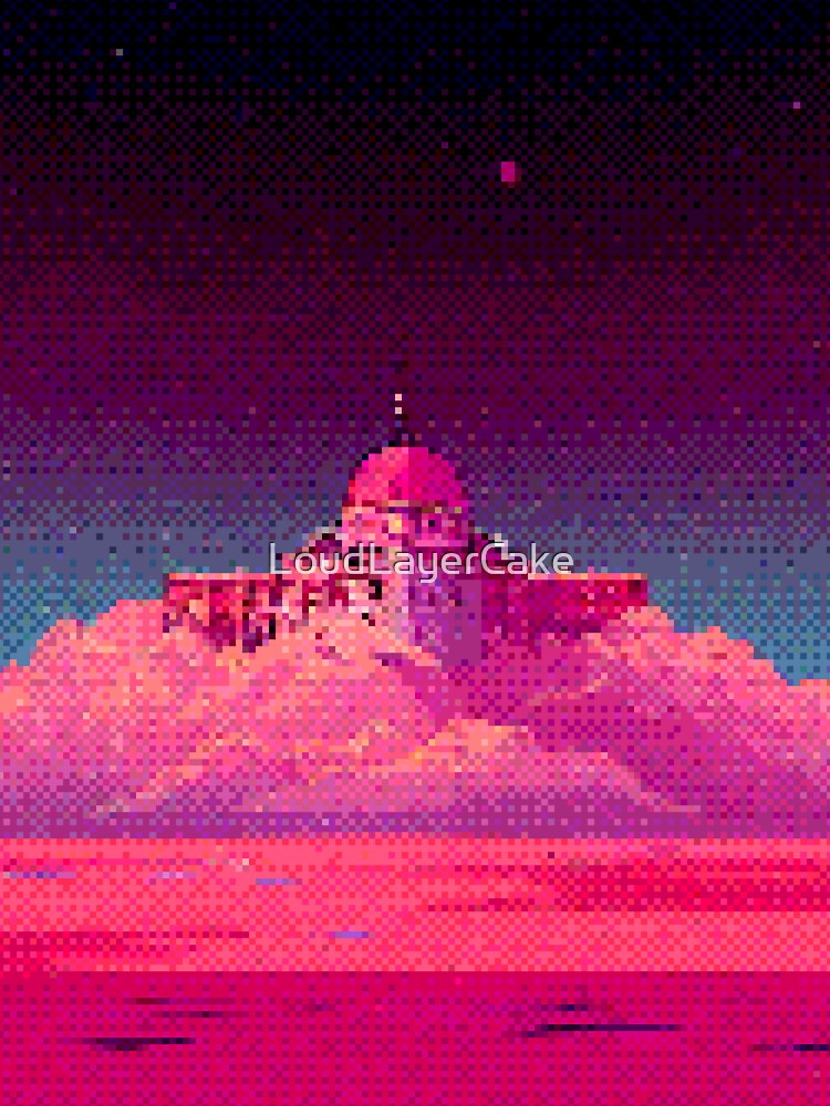 "Pixel Art 8-Bit Cyberpunk Pink Dome Castle" T-shirt for Sale by ...