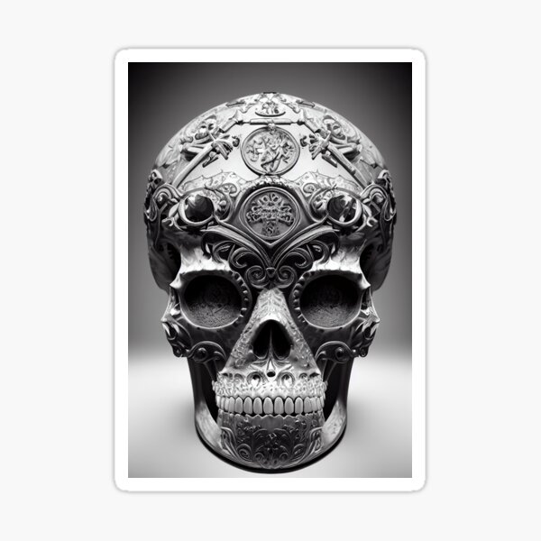 "Silver Skull" Sticker for Sale by OccultDreams | Redbubble