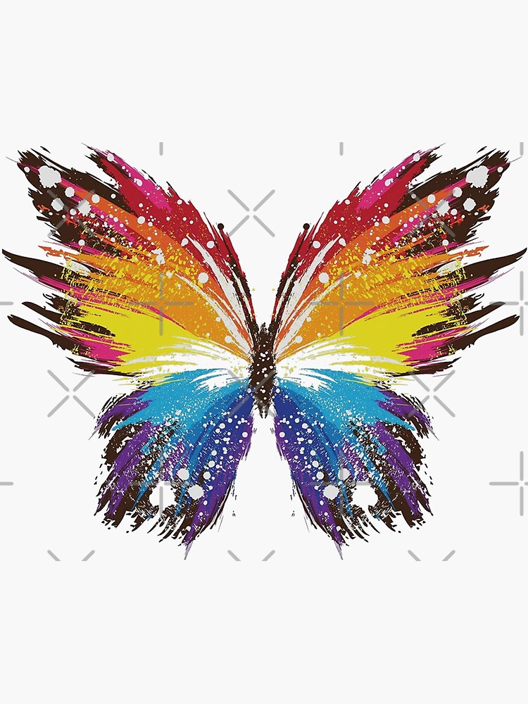 "Colorful Butterfly Wings" Sticker for Sale by HanifiAymen | Redbubble