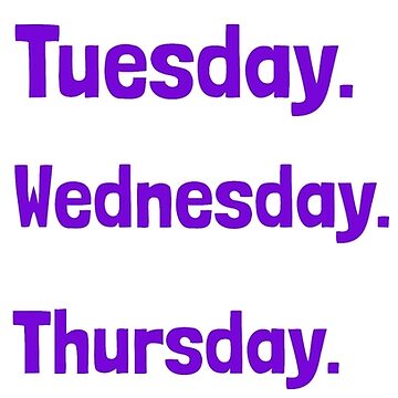 "Purple block letters days of the week pack" Sticker for Sale by Words ...