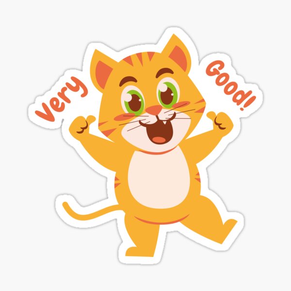 "Cat Kitten Cute good" Sticker for Sale by felyne-kitty | Redbubble