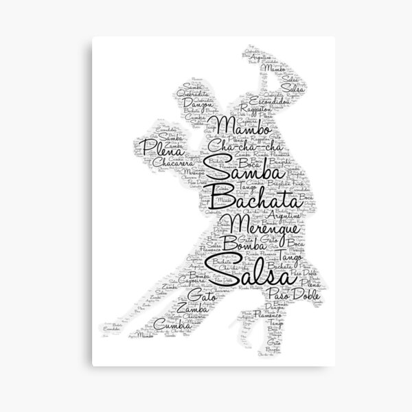 "Latin Dance Word Art Print 2" Canvas Print for Sale by Swigalicious ...