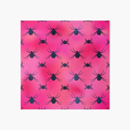 "Black Spider Pattern On Fluorescent Pink Background With A Pale ...