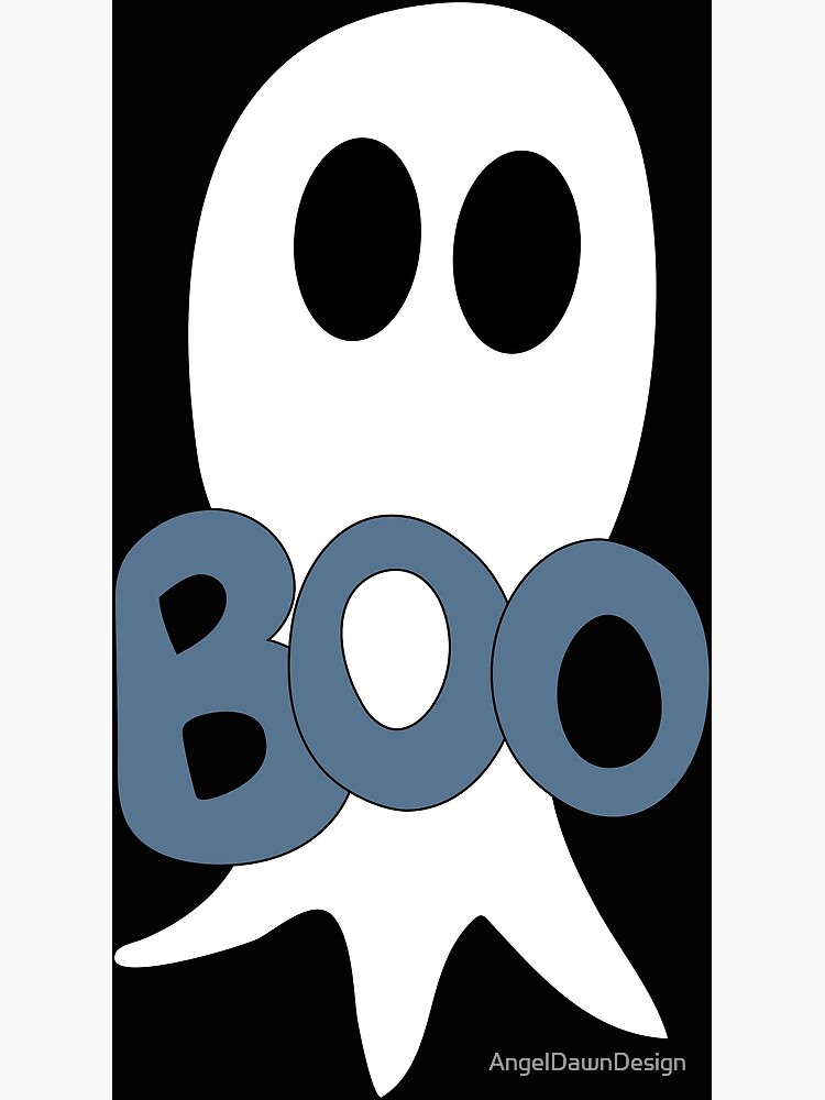 "Cute ghost cartoon with BOO text " Poster for Sale by AngelDawnDesign ...