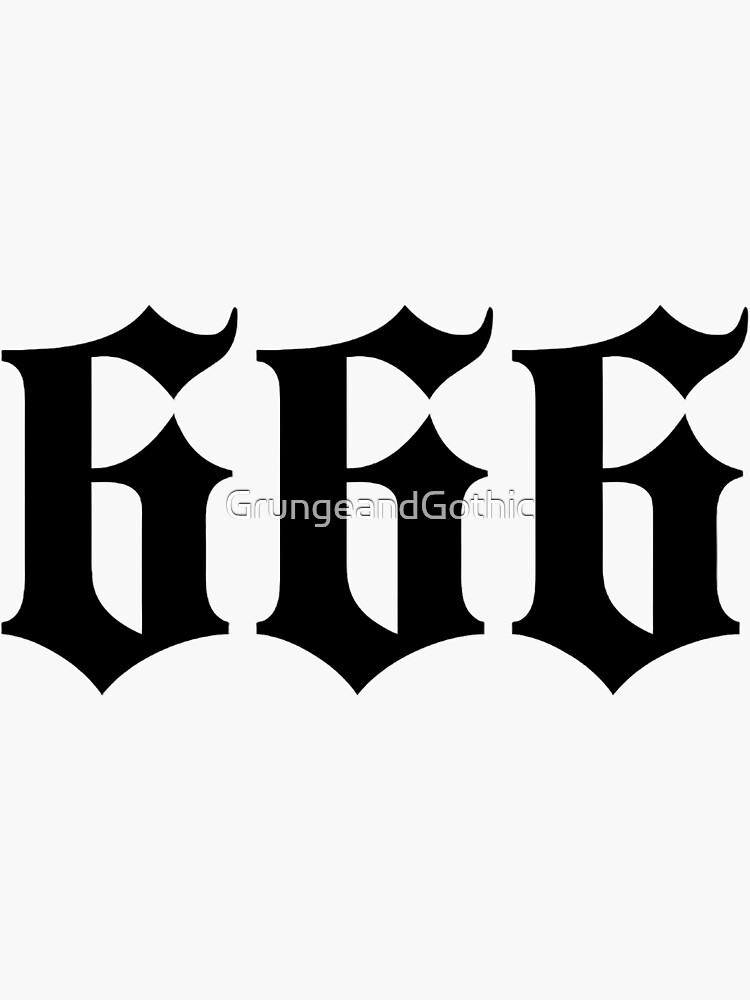 "666 Satanic Gothic Design" Sticker for Sale by GrungeandGothic | Redbubble