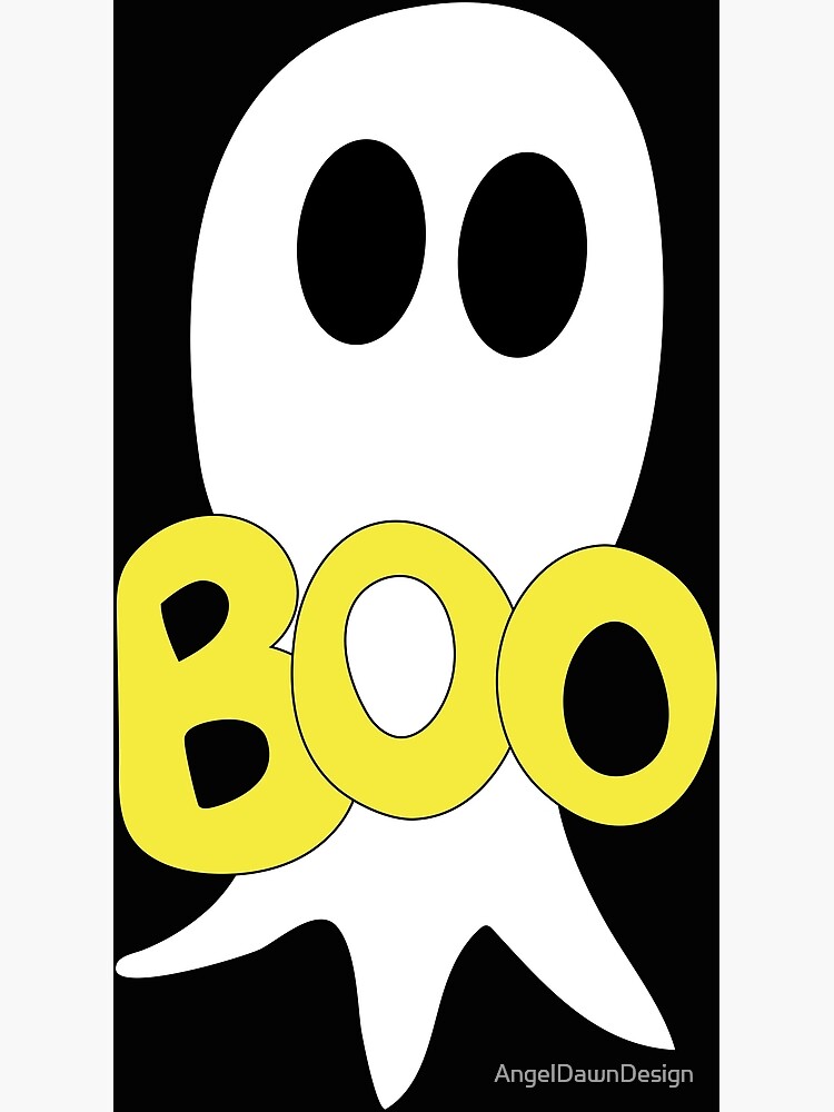 Poster « Dessin animé fantôme mignon avec texte BOO », par ...