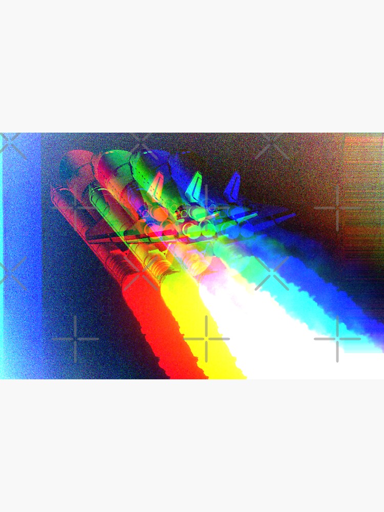 "Rainbow Rocketship Blast Off, Colorful Outer Space Spaceship Spacecore ...