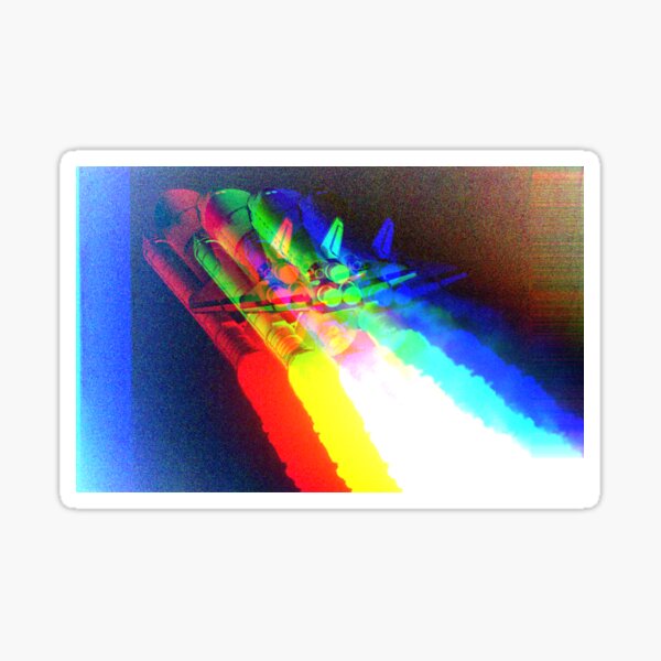 "Rainbow Rocketship Blast Off, Colorful Outer Space Spaceship Spacecore ...