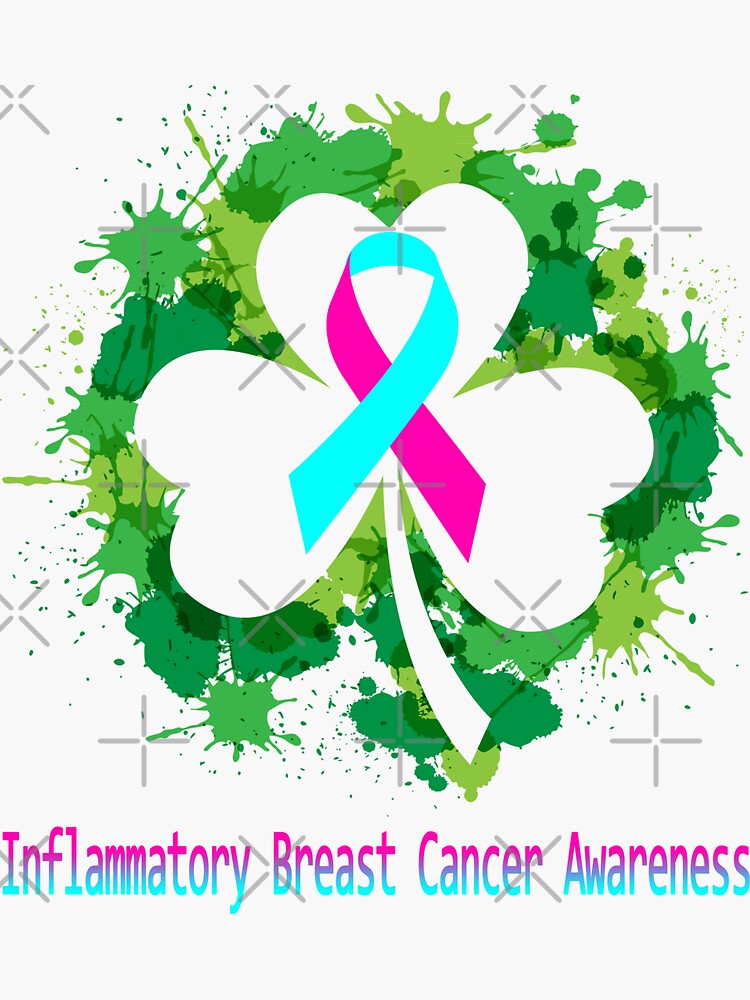 "Inflammatory Breast Cancer Awareness Clover Ribbon Happy Patricks Day ...