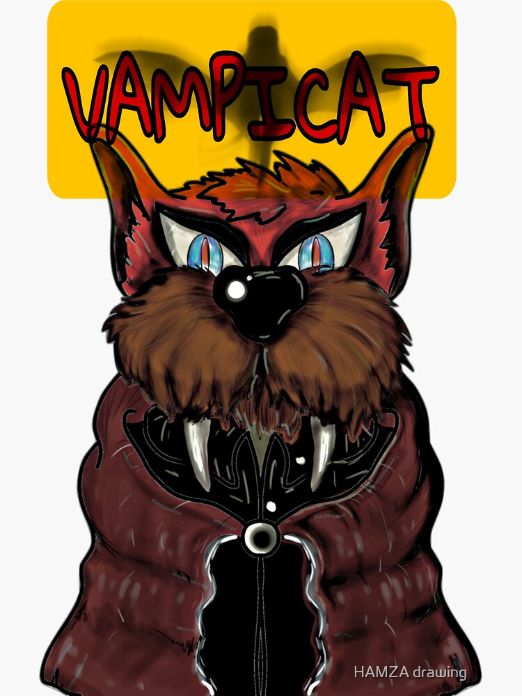 "spooky funny vampire cat for halloween" Sticker for Sale by ...
