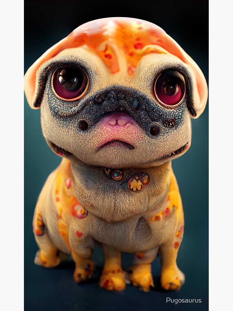 "Scootch the Pugosaurus " Sticker for Sale by Pugosaurus | Redbubble