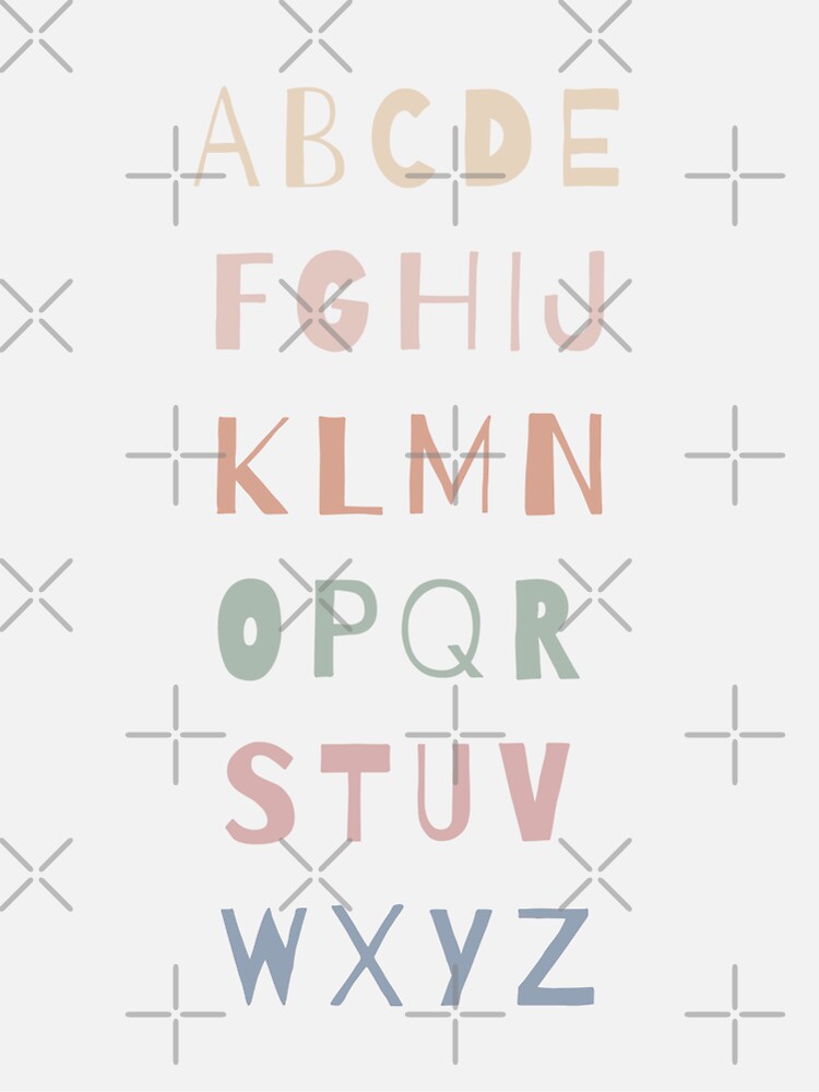 "Neutral Calm Aesthetic Alphabet Nursery Poster" Sticker for Sale by ...