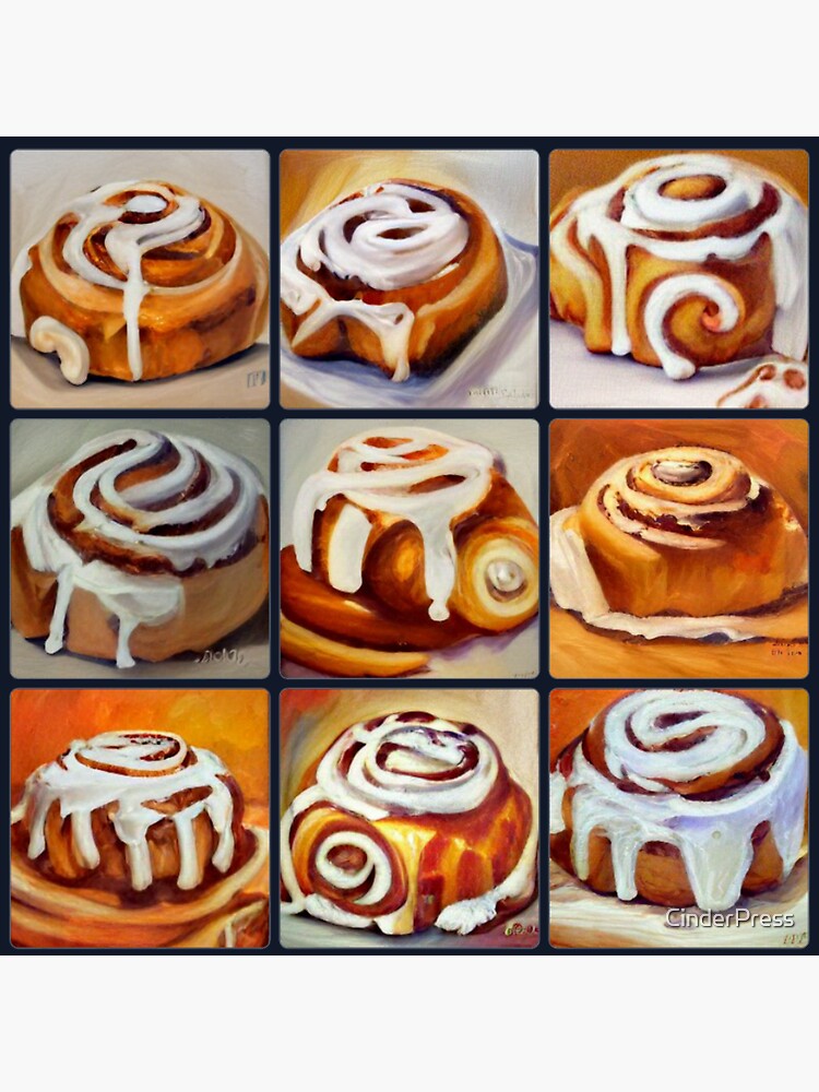 "Cinnamon Roll Pack" Sticker for Sale by CinderPress | Redbubble