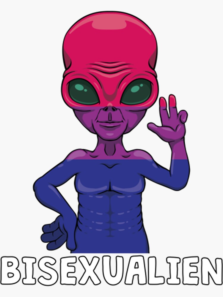 "BISEXUALIEN ALIEN BISEXUAL PRIDE FLAG LGBT " Sticker for Sale by ...