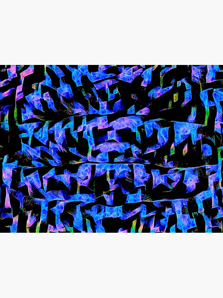 "Indigo Noir, Cubist Abstract Collage Of Natural Shapes With Pastel ...