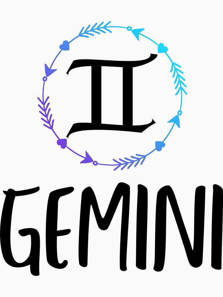 "Gemini Zodiac Sign Arrow Border" Sticker for Sale by Hellofriendco ...